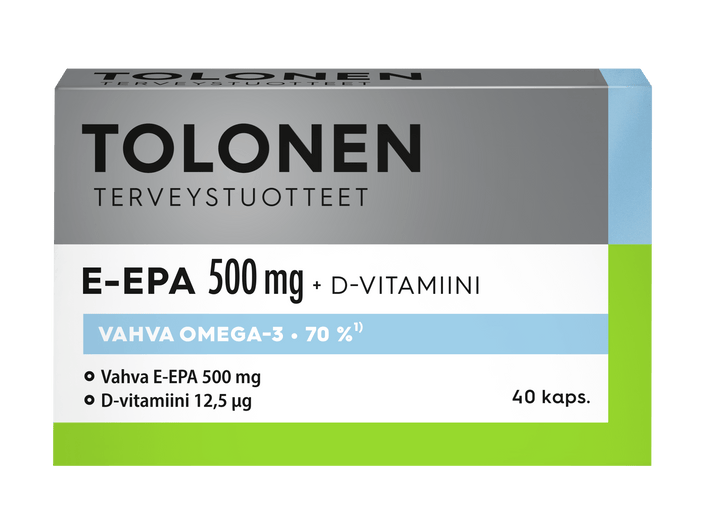 E-EPA omega-3 500 mg 40 kaps, Tolonen – Vitaravinne